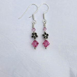 Pink Glass Bead Dangle Earrings - Etsy