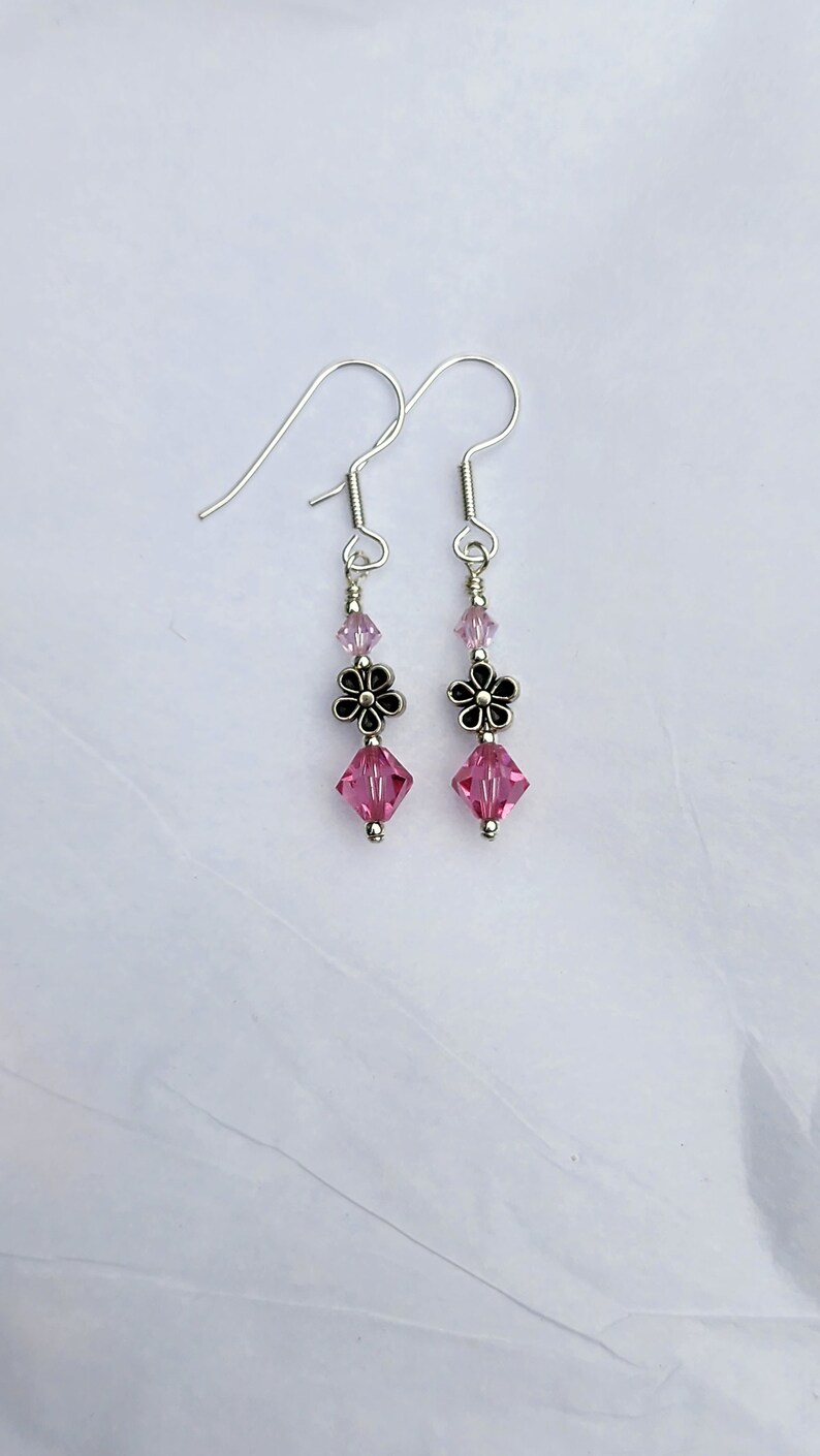 Pink Glass Bead Dangle Earrings - Etsy