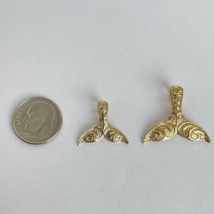 Hawaiian Design Whale Tale 14k Solid Yellow Gold - Etsy