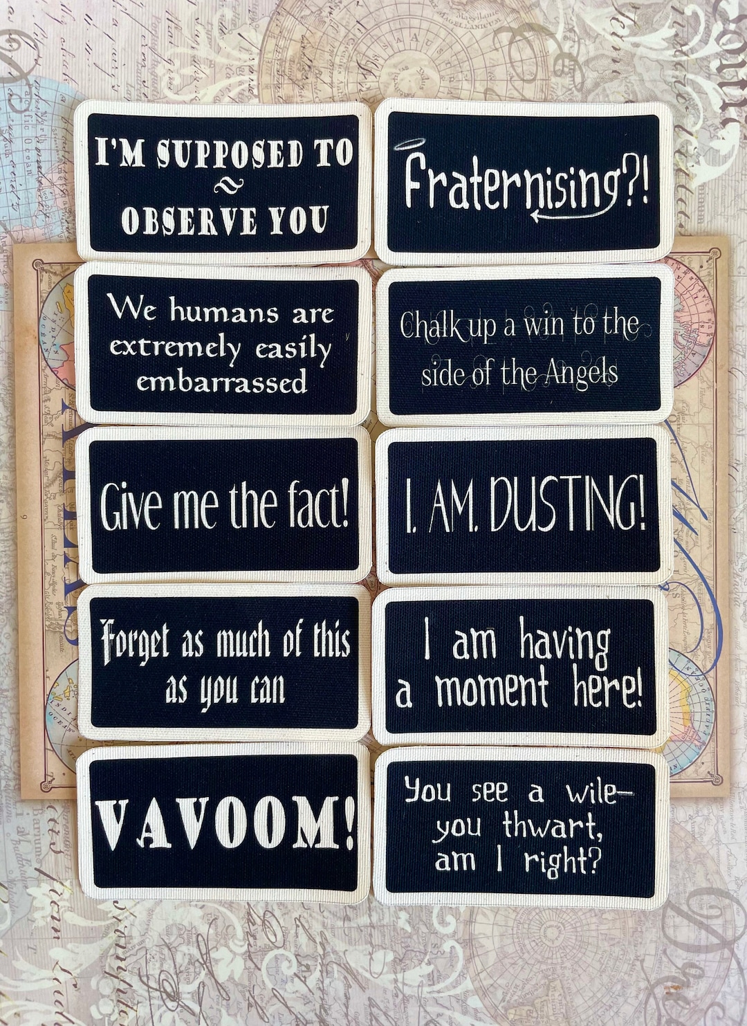 Good Omens-inspired Iron-on Patches Set 7; Crowley; Aziraphale; Angel ...