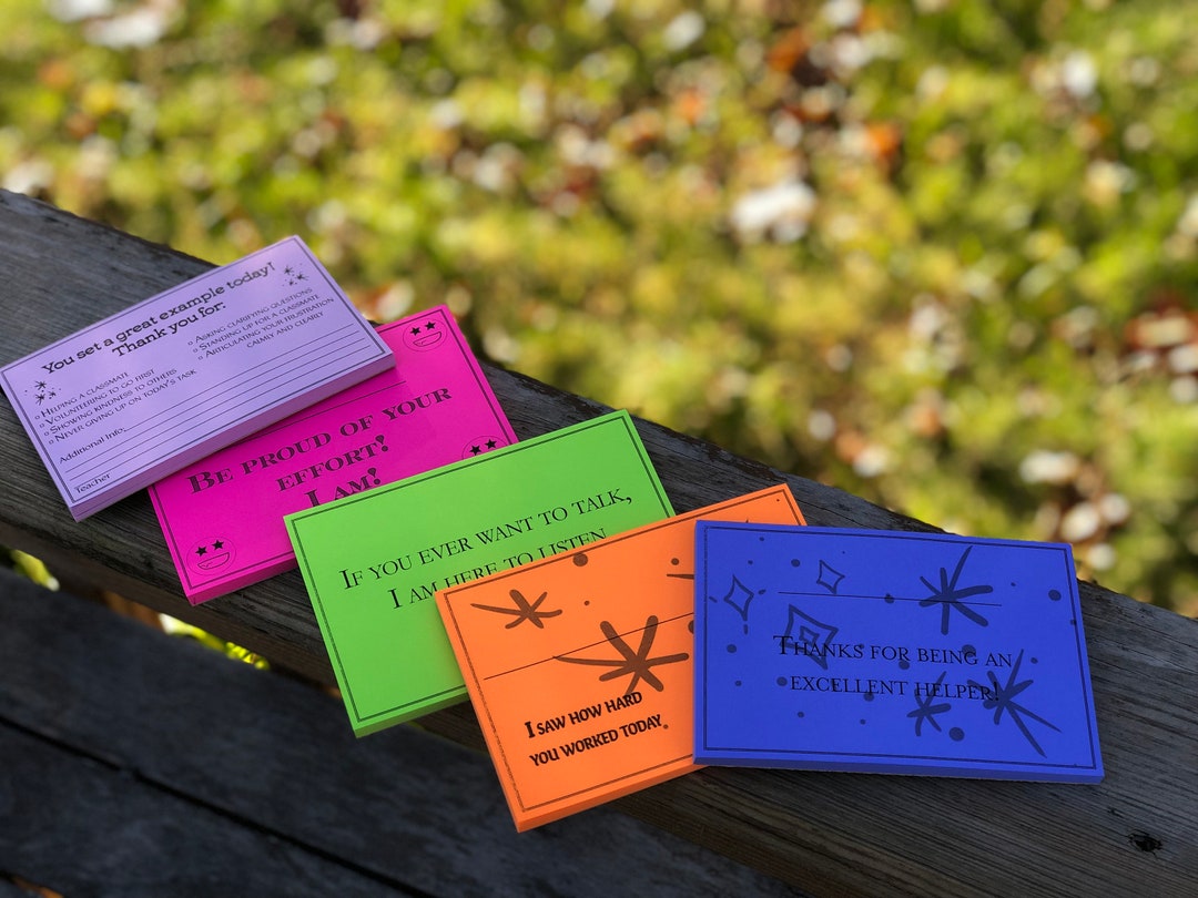 250 Glow Notes; 5 Pack of Teacher's Encouragement Notes; Classroom ...