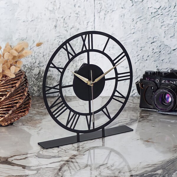 Roman Numeral Table Clock - Etsy
