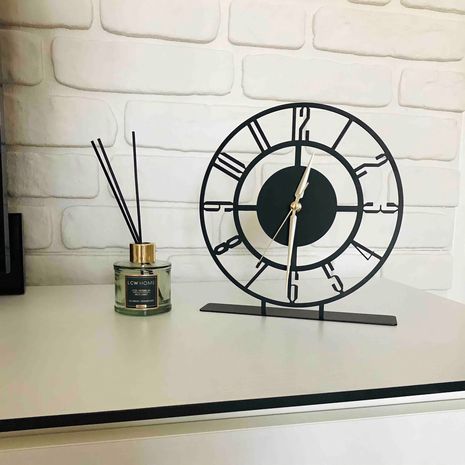 Metal Tabletop Clock Black Desktop Clock Unique Art Home - Etsy
