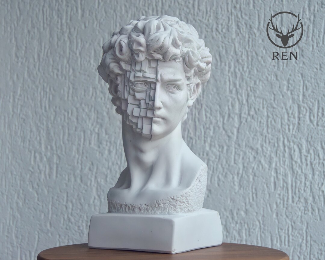 David Statue Greek Mythology Sculpture Modern David Bust - Etsy