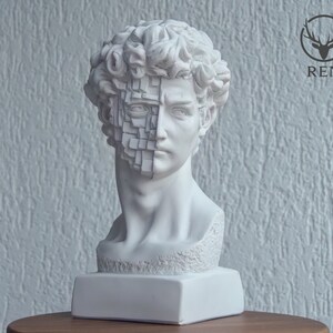 David Statue Greek Mythology Sculpture Modern David Bust - Etsy