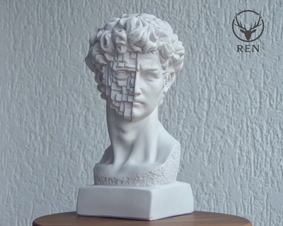 David Statue Greek Mythology Sculpture Modern David Bust - Etsy