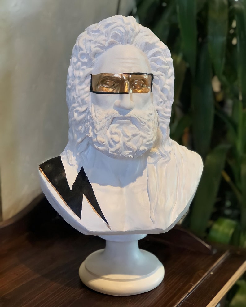 Large Zeus Statue 3 Style Variations Pop Art Zeus Bust - Etsy