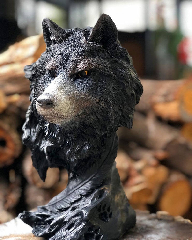 Large Wolf Statue 6 Color Variations Wolf Head Sculpture - Etsy