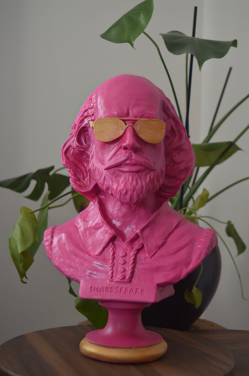 Pink Shakespeare Statue Pop Art Sculpture Unique Home - Etsy