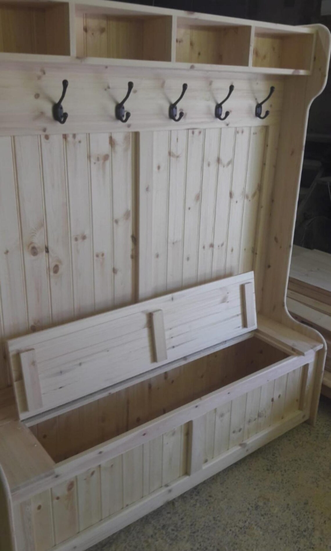 5ft Wide Coat Rack,boot Room, Hallway Bench,monks Bench, Shoe Storage ...
