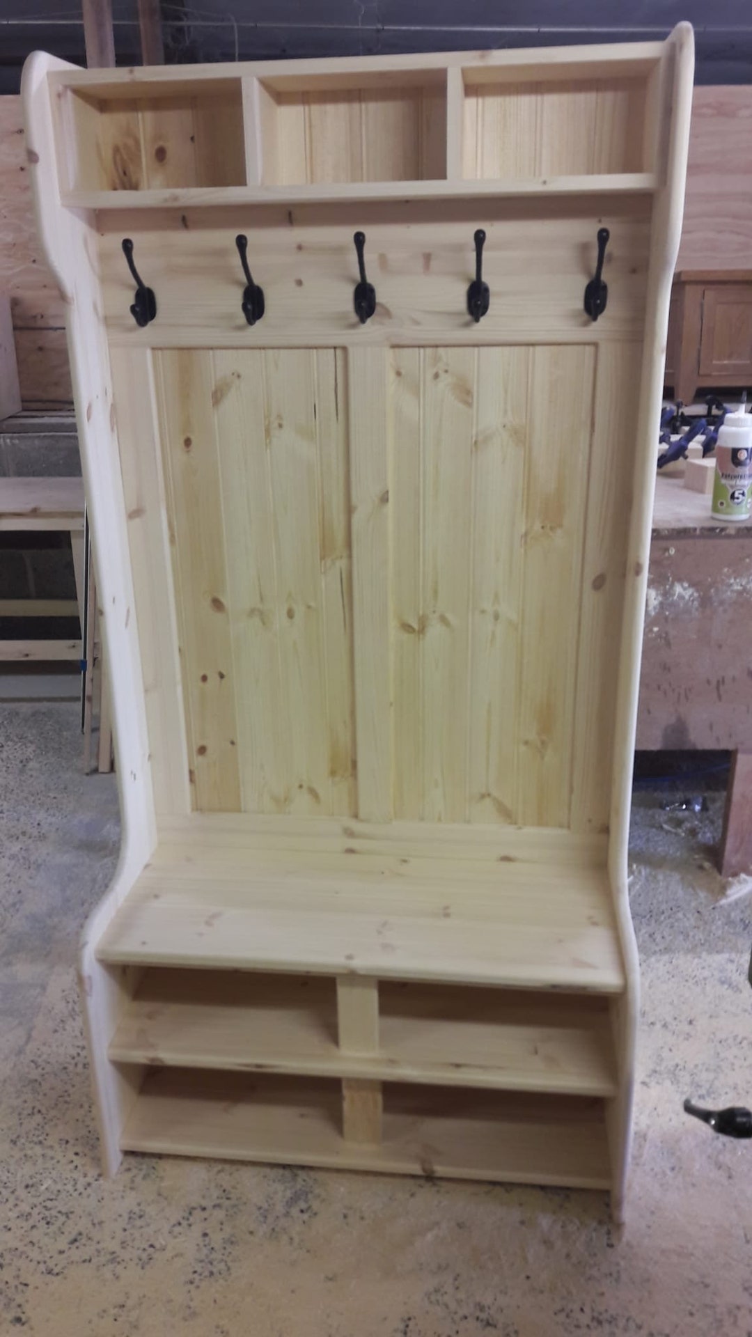 4ft Wide Coat Rack,boot Room, Hallway Bench,monks Bench, Shoe Storage ...