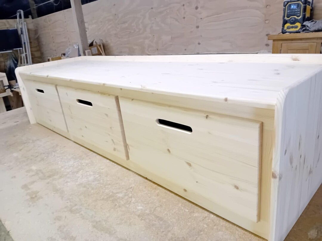 5ft Wide Backless Storage Bench With Drawers. Any Size Made. - Etsy