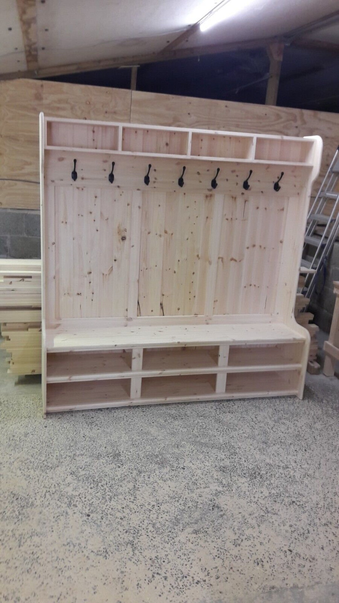 6ft Wide Coat Rack,boot Room, Hallway Bench,monks Bench, Shoe Storage ...