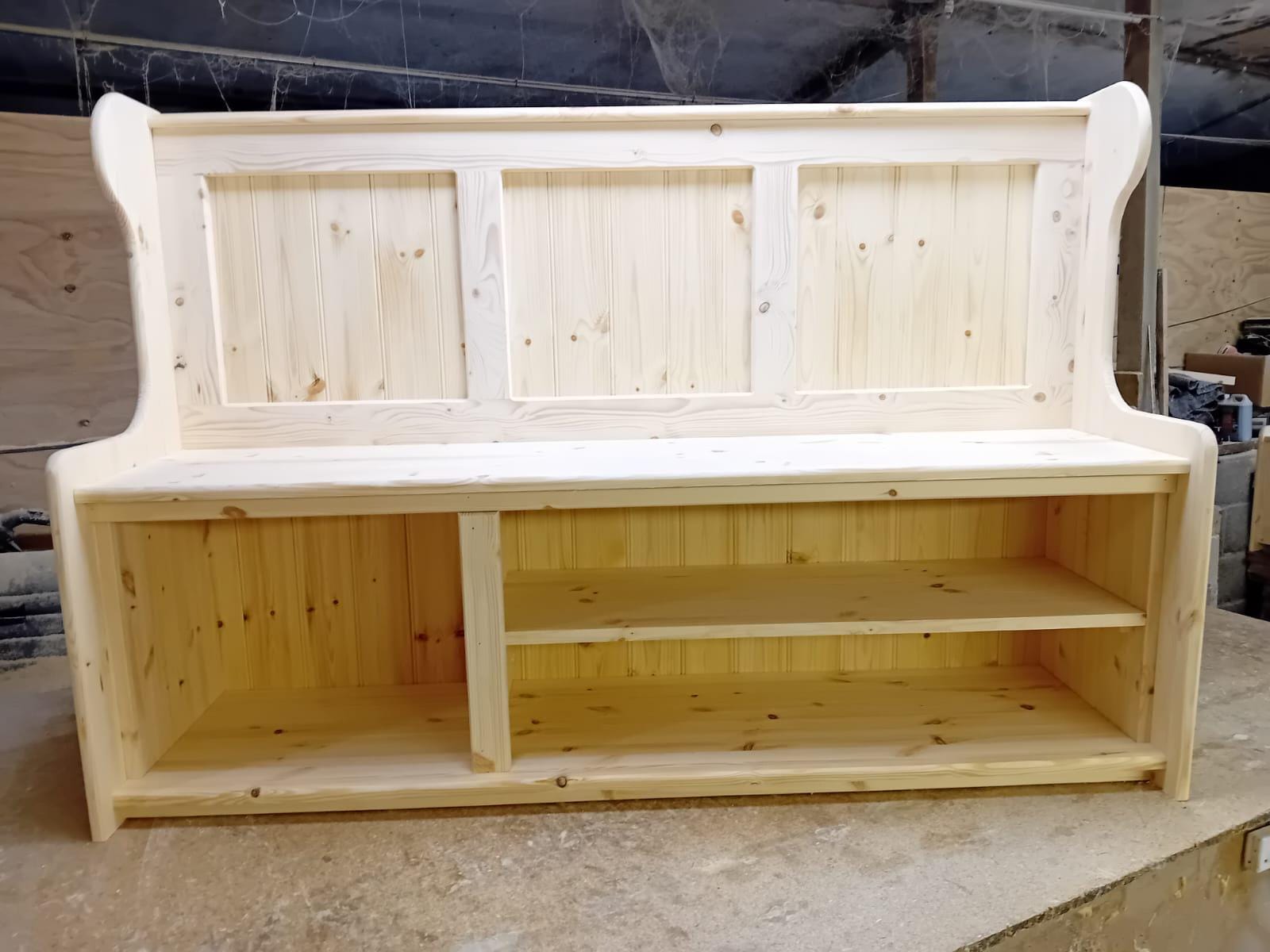 5ft Wide Monks Bench storage Bench Shoe Bench Any Size Made Etsy