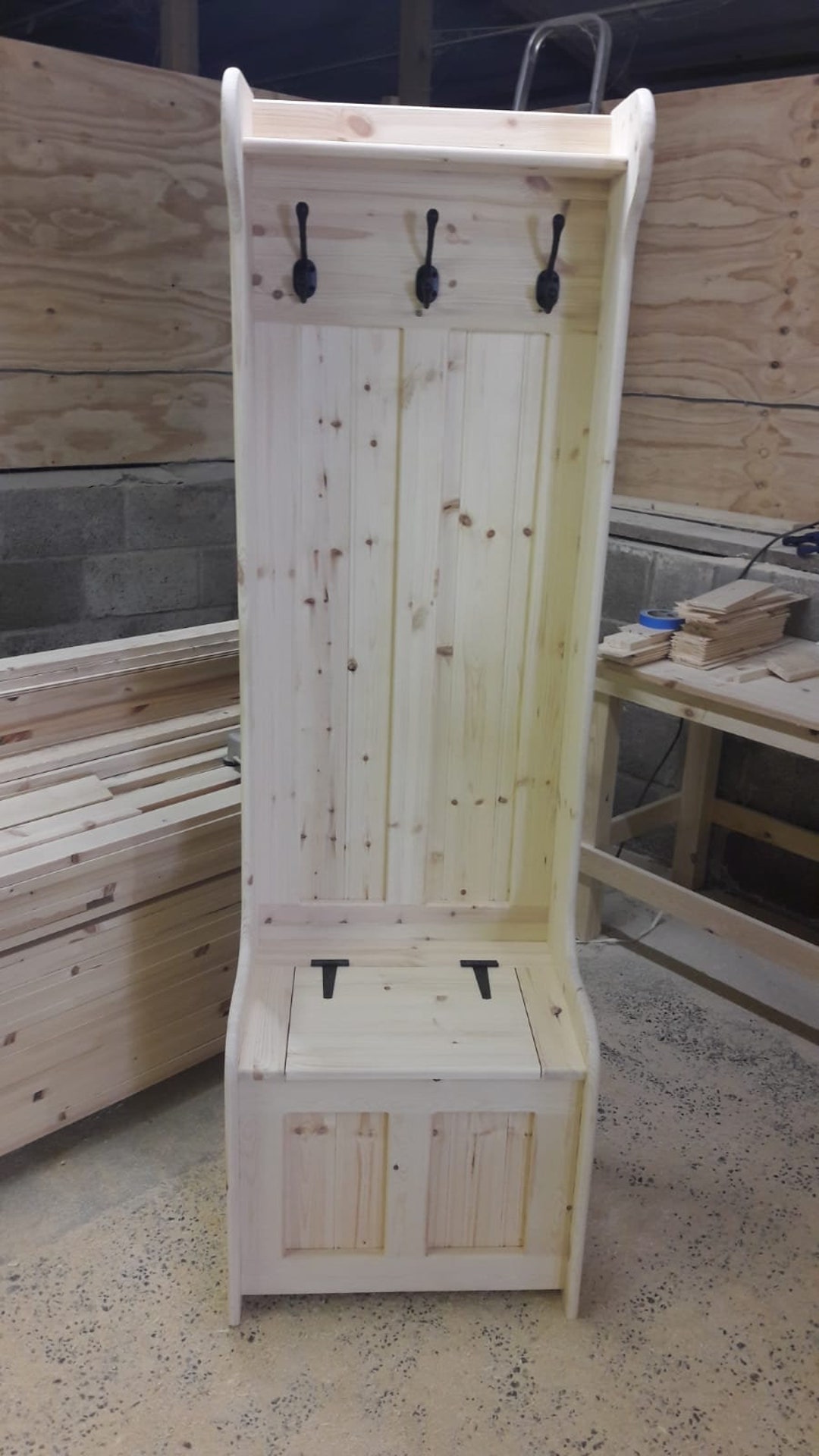 2ft Wide Boot Room Hallway Bench,monks Bench, Shoe Storage, Coat Rack ...