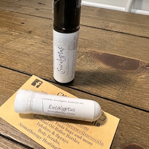 Eucalyptus Roller and Inhaler Set Essential Oil Therapeutic Blend 10ml ...