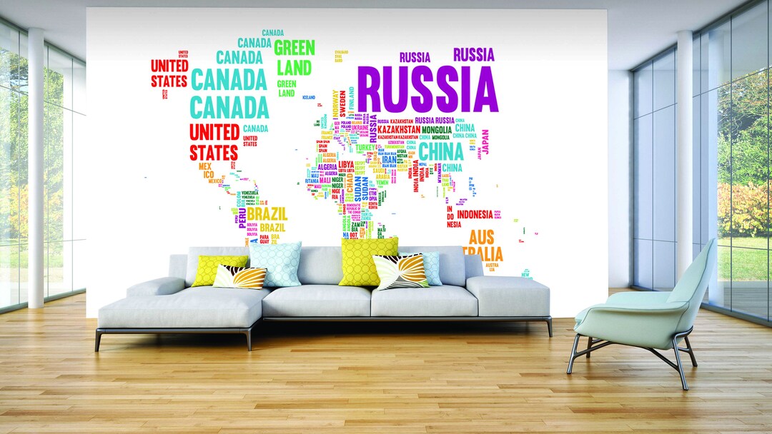 Special World Map Photo Wallpaper XXL, Poster Non-woven Wallpaper ...