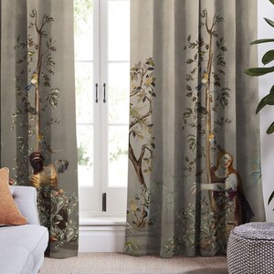 Vintage Renaissance Mural Curtains, Ancient Roman Banquet Curtains ...