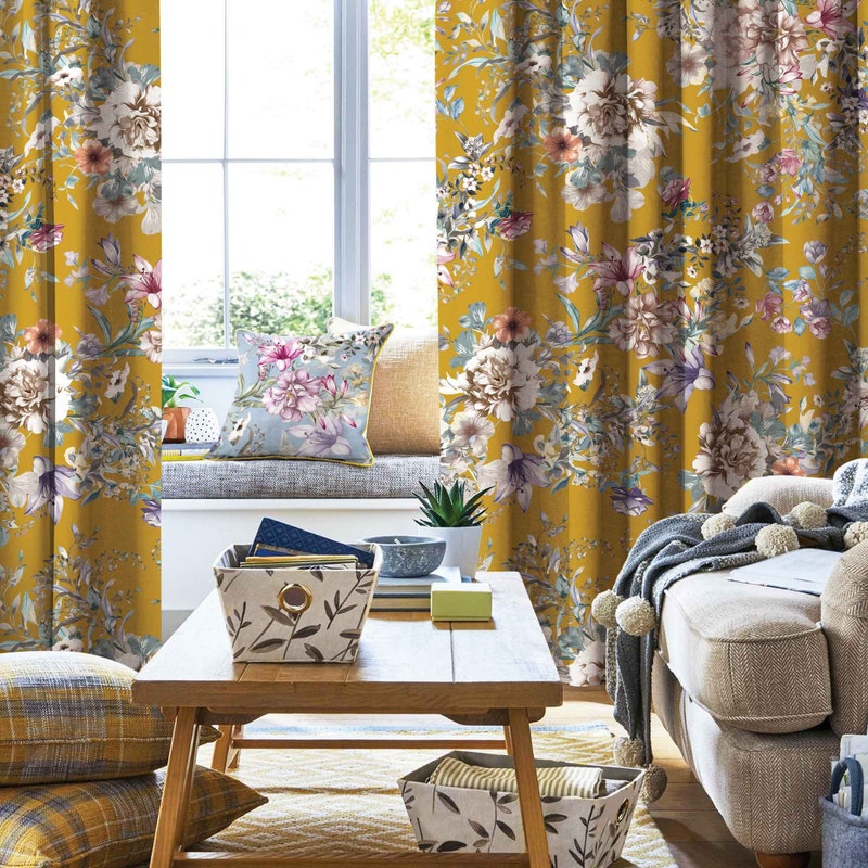 Floral Curtains - Etsy