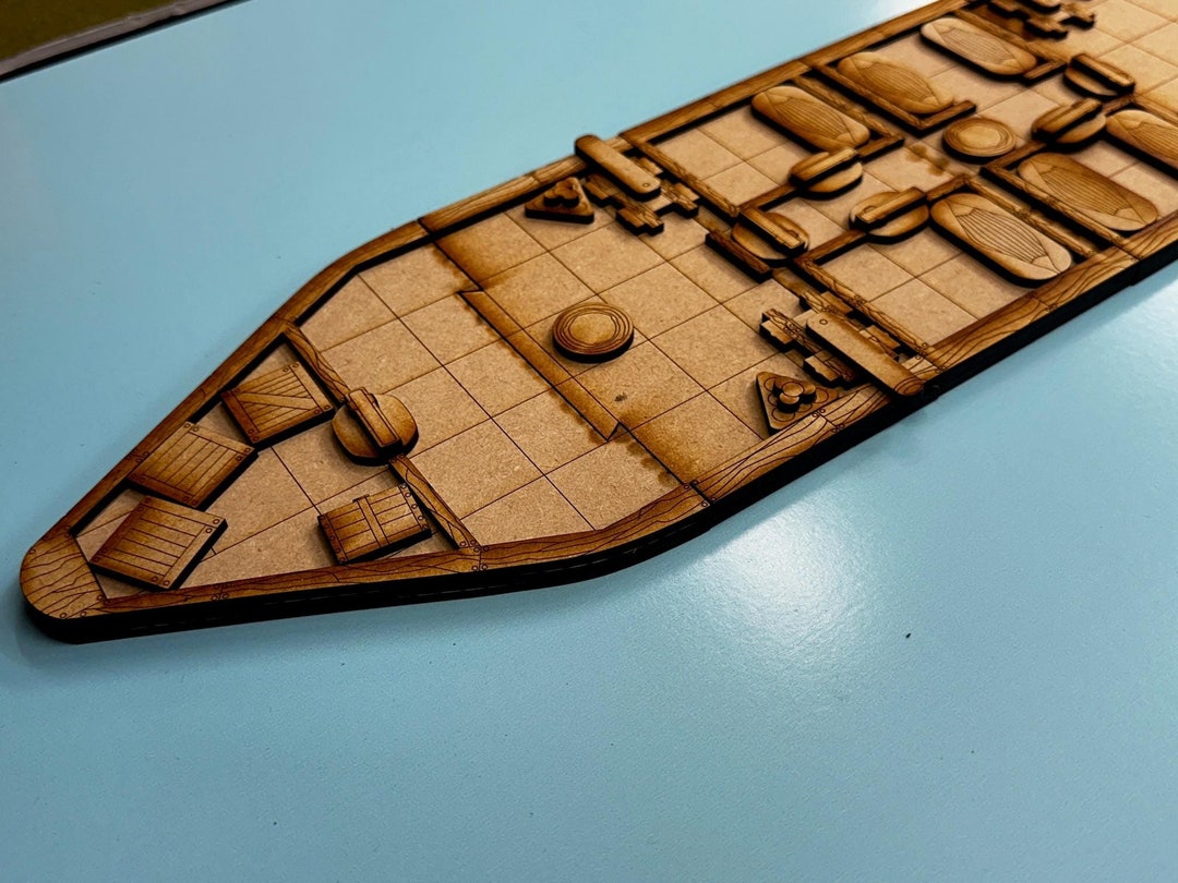 Sailing Ship Terrain - 7 Ship Pieces + 29 Accessories for RPG Tabletops ...