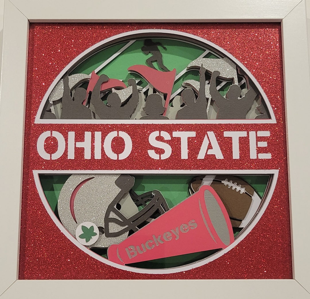 3D Framed Shadow Box Paper Art Ohio State Football Craft - Etsy