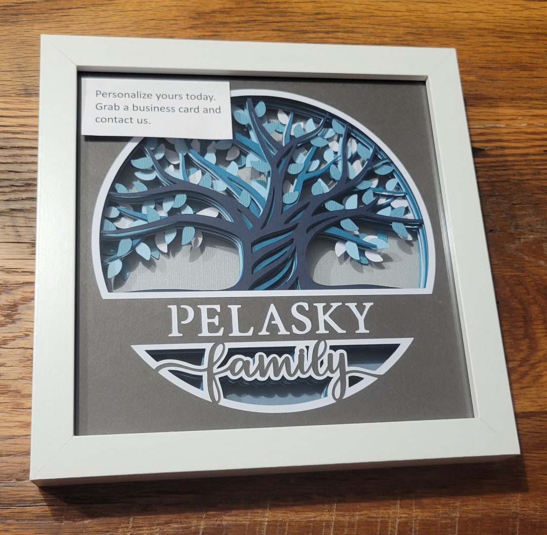 3D Framed Paper Art Shadow Box Personalized Family Tree - Etsy