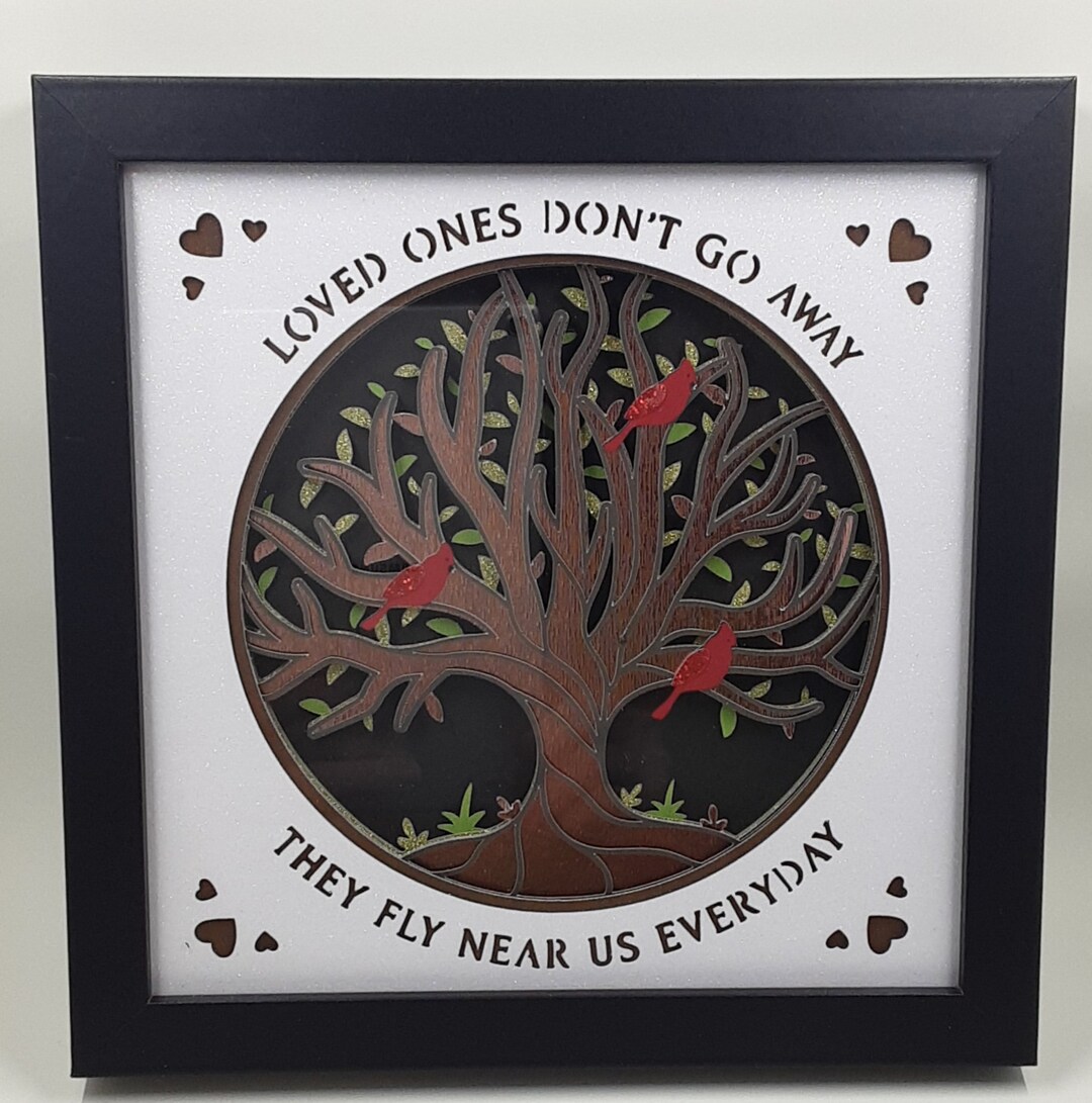 3D Framed Shadow Box Paper Art Cardinal Tree Craft - Etsy