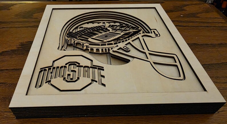 Ohio State 3D Layered Wood Frame - Etsy