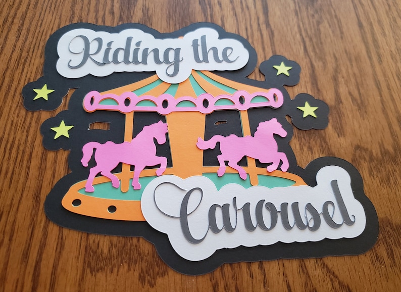 Scrapbook Die Cut Riding the Carousel Title - Etsy