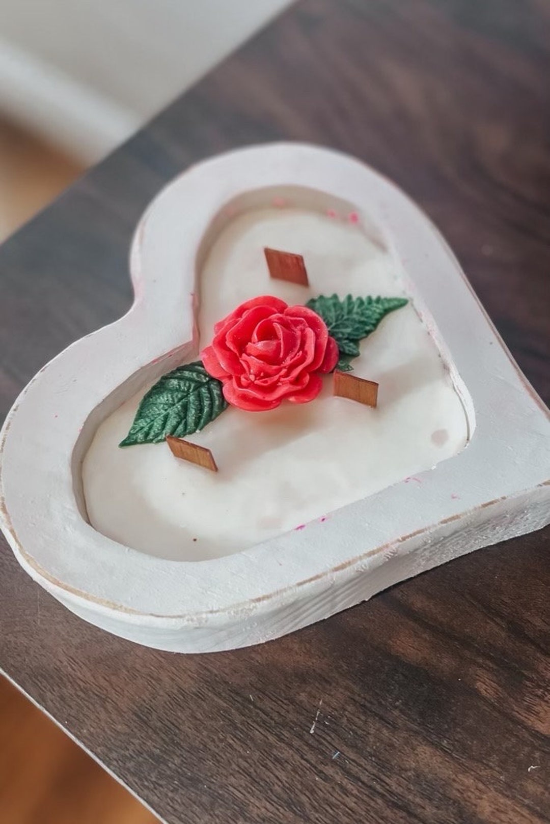 Heart Dough Bowl Candle, Valentines Day Candle, Dough Bough Candle - Etsy