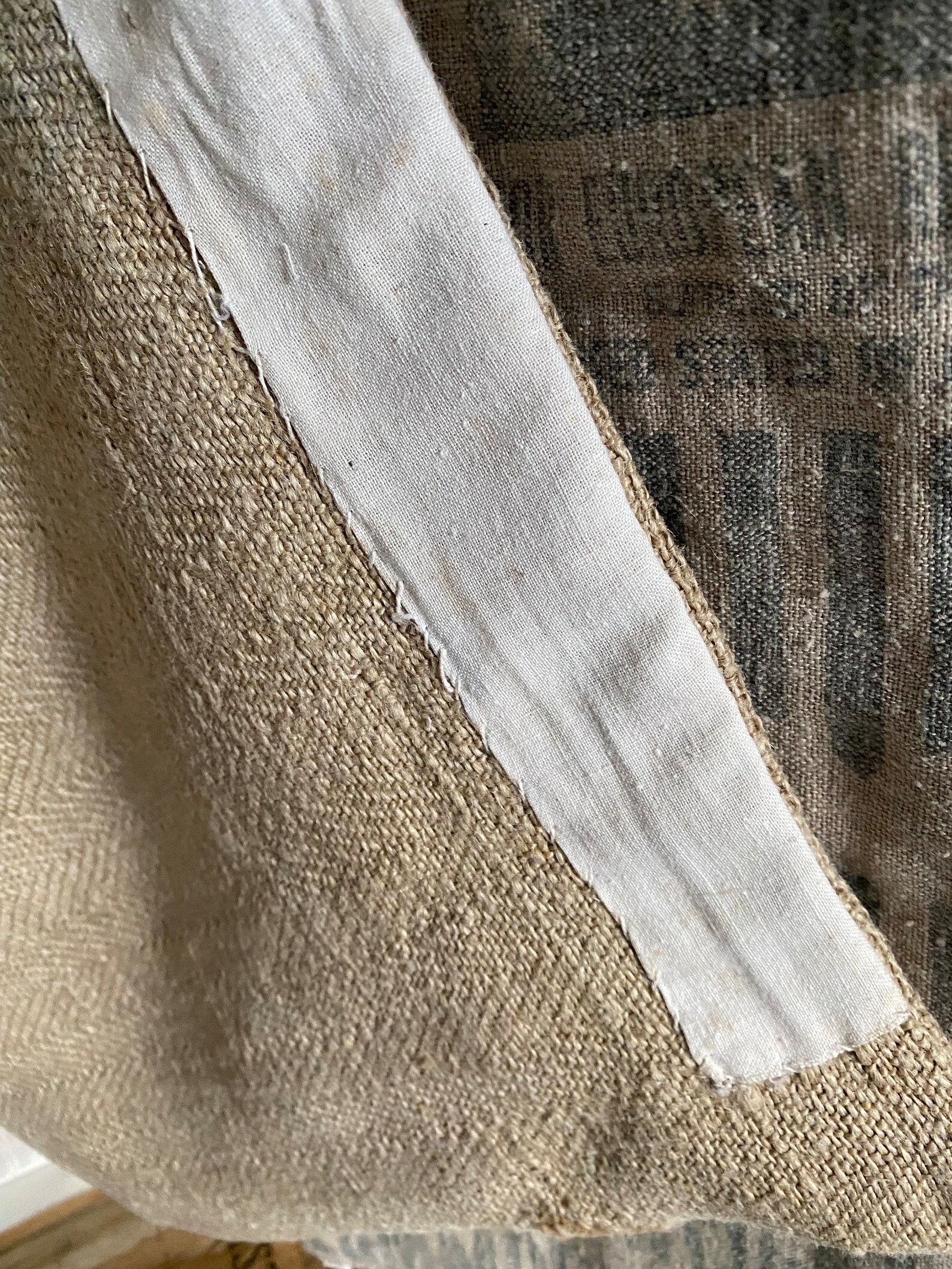 Antique Wall Pocket Flour Sack Merry Christmas Grain Sack Santa Claus ...