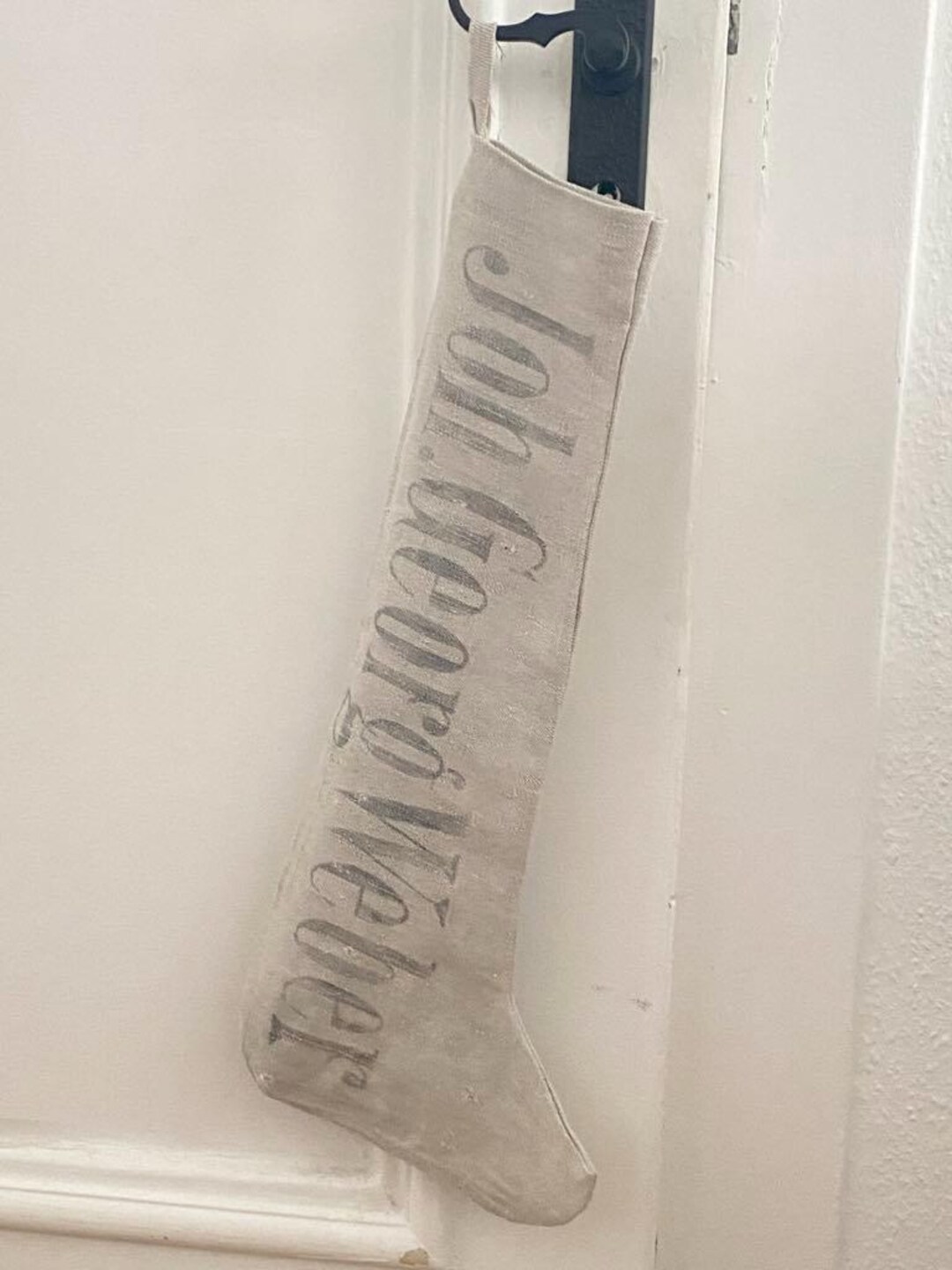 XXL Antique Santa Stocking Flour Sack Santa Grain Sack Santa Boots ...