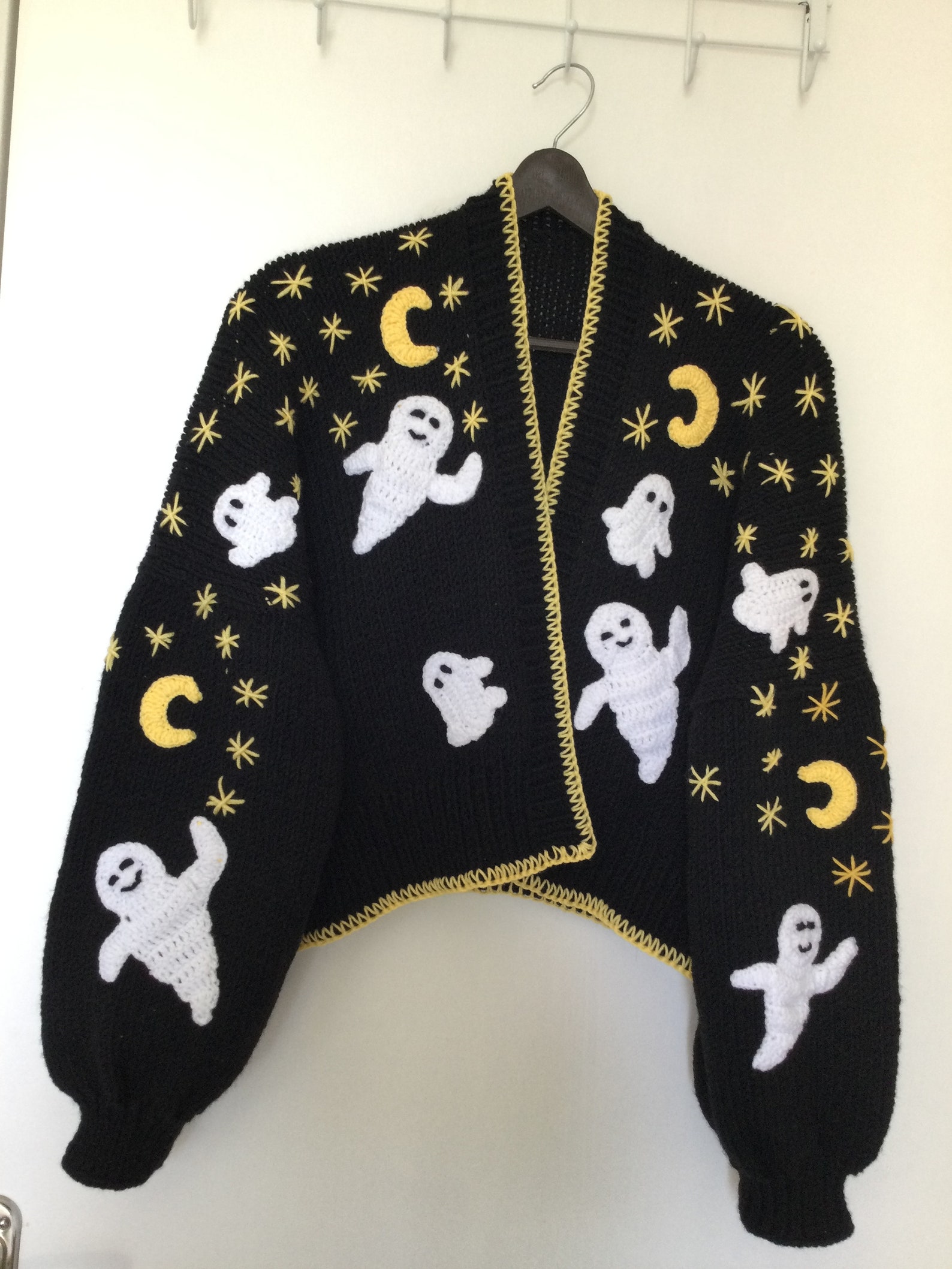 Merladesigns Black Cute Ghost Halloween Cardigan for Women - Etsy