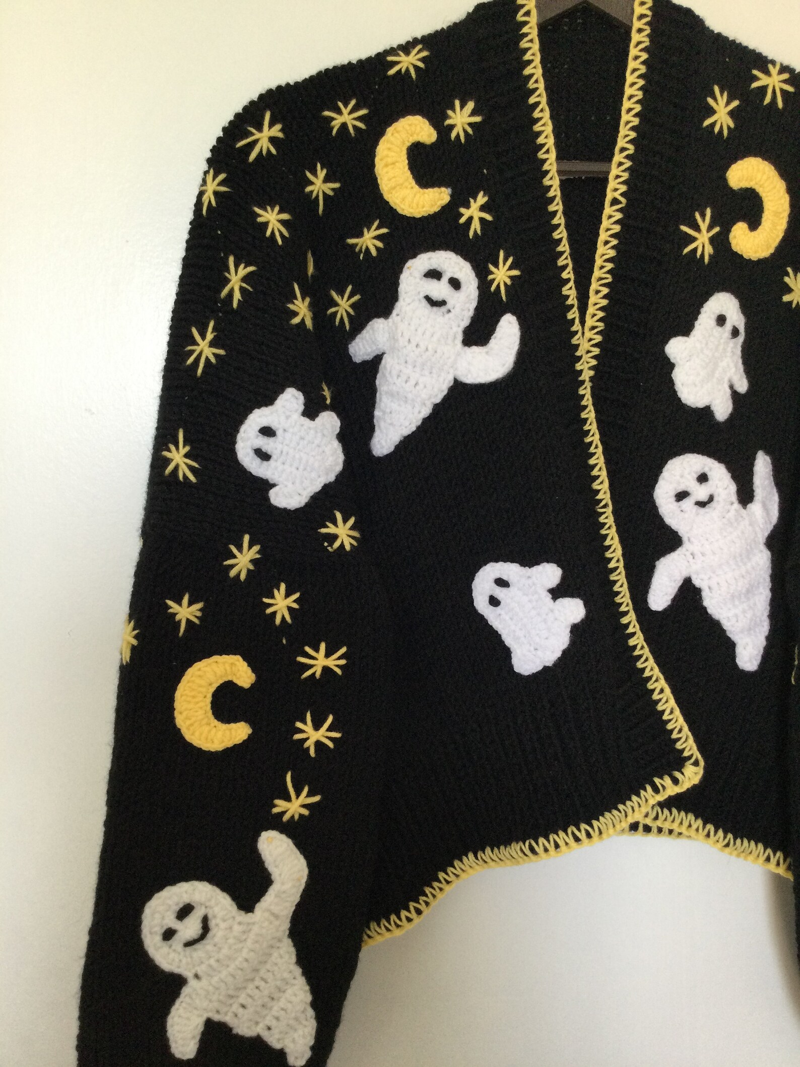 Merladesigns Black Cute Ghost Halloween Cardigan for Women - Etsy