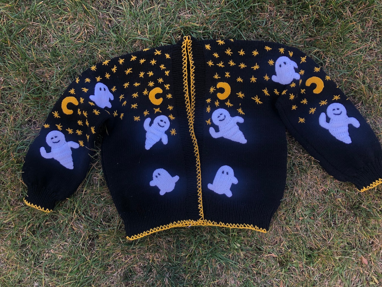 Merladesigns Black Cute Ghost Halloween Cardigan for Women - Etsy