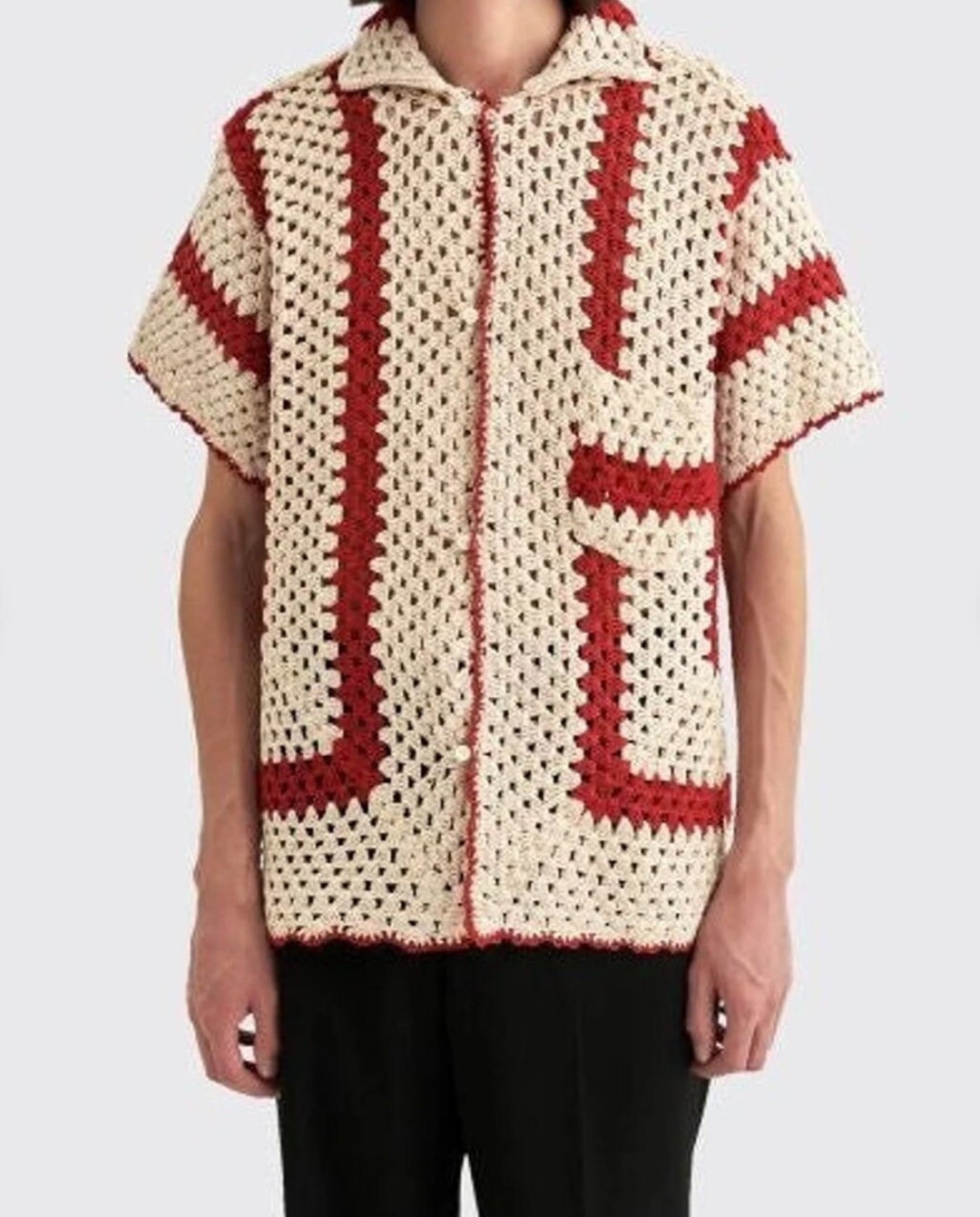 Merladesigns Red Unisex Shirt Summer Shirt Crochet Unisex - Etsy