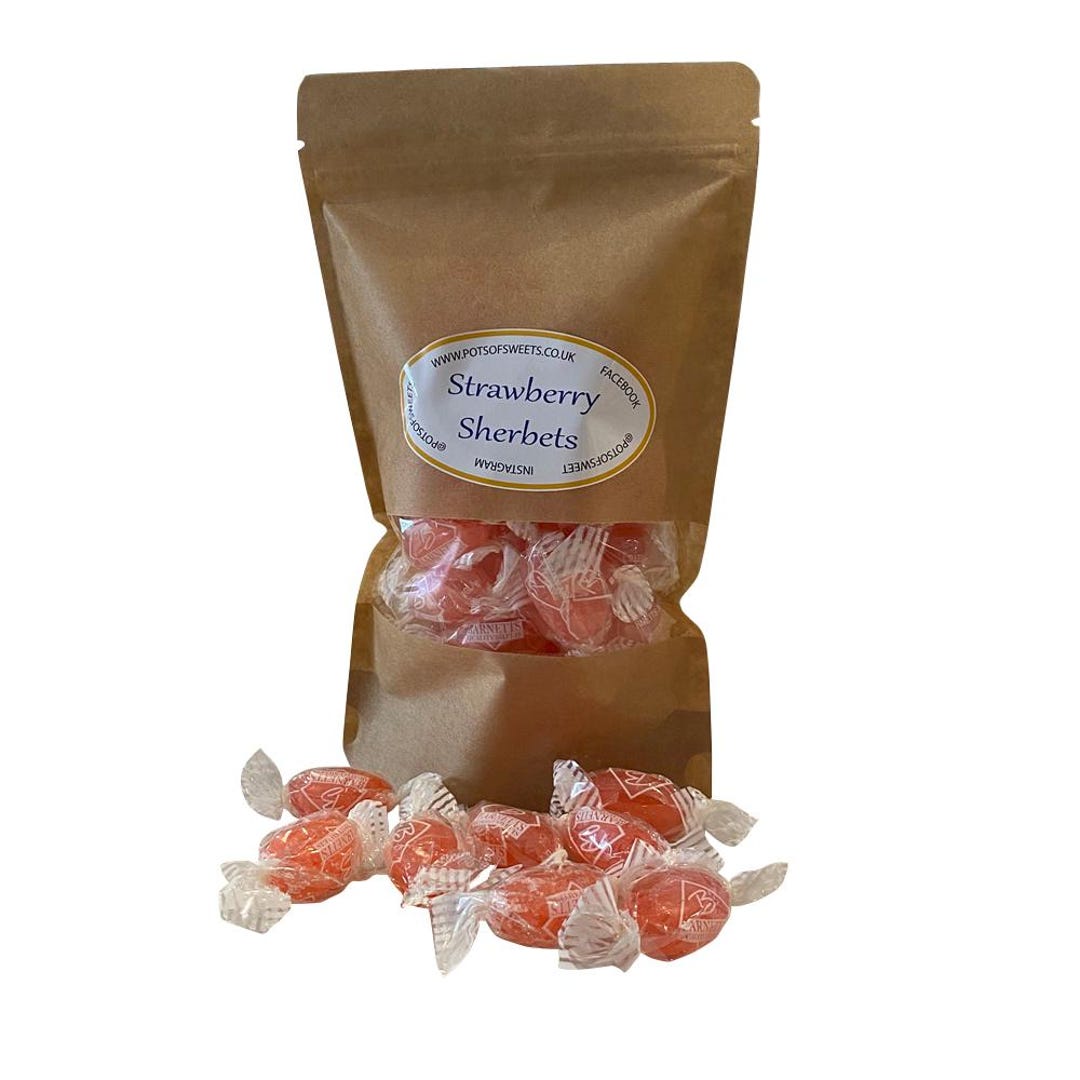 250g Pouch Strawberry Sherbets Sweets - Etsy