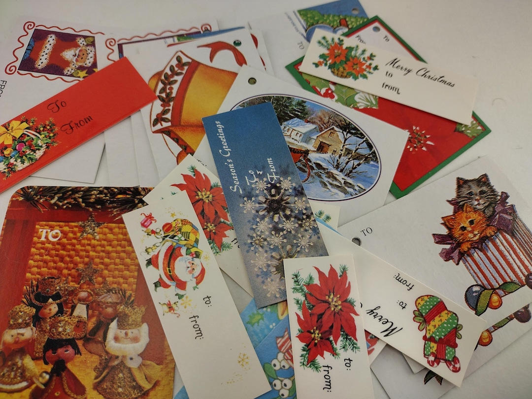 Vintage Christmas Gift Tags -lot of 20- 1970s-1990s - Etsy
