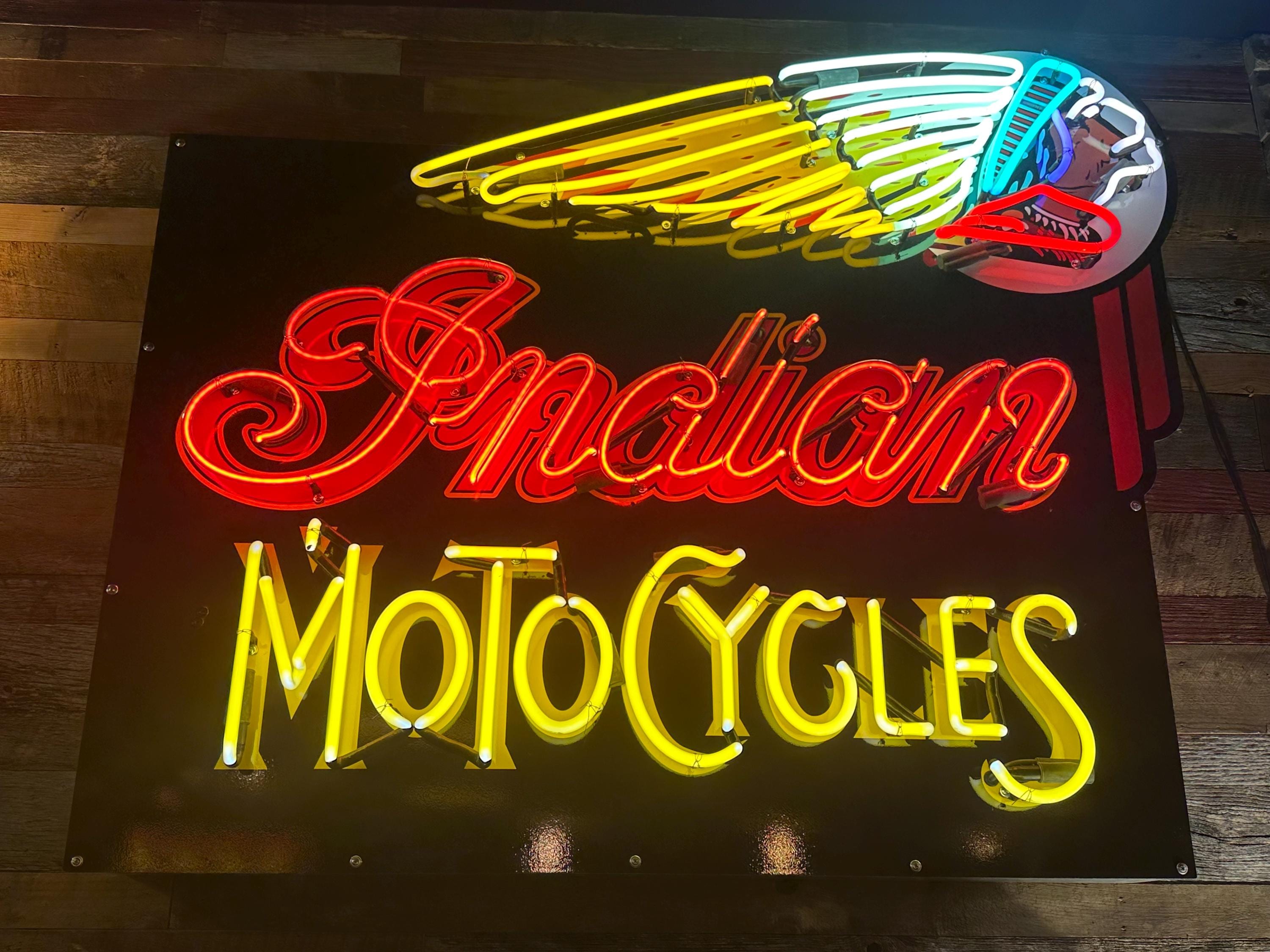 Indian Motorcycles Neon Sign – New Production, Single-sided Wall Decor ...
