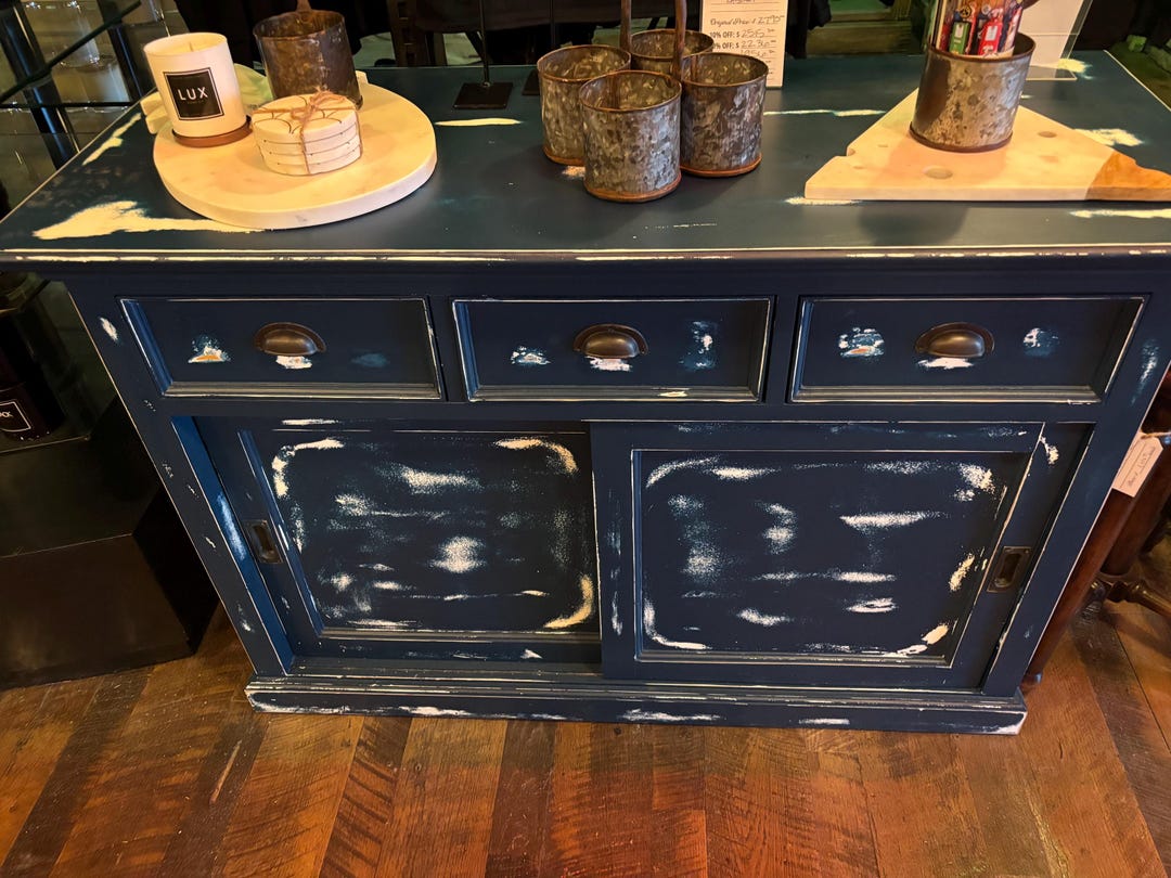 Blue Distressed Chest of Drawers – Handmade Storage Cabinet - Etsy