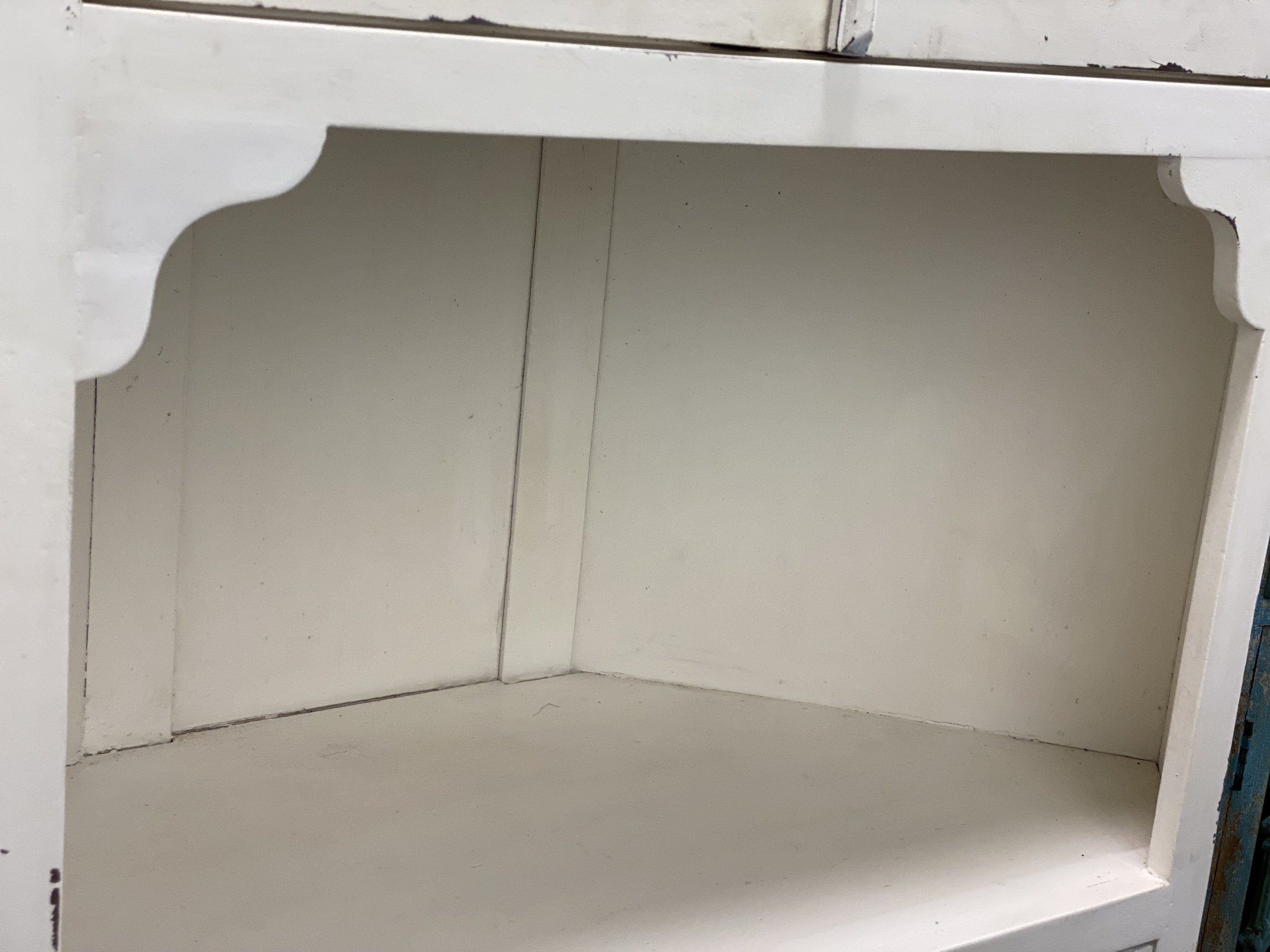White Corner Cabinet – Rustic Industrial Storage – Handmade - Etsy
