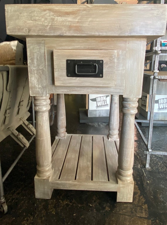 Tall Butcher Block Style Table | Etsy
