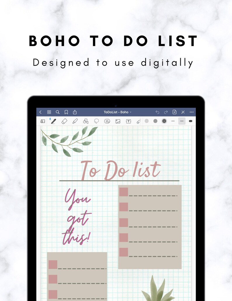 Digital To do List Template Editable For Goodnotes Etsy