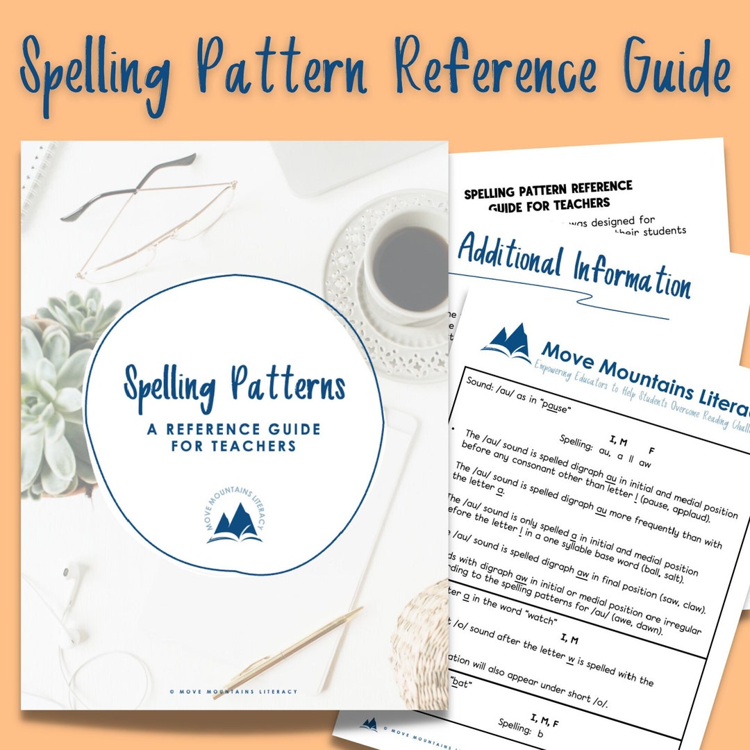 Spelling Pattern Reference Guide - Etsy