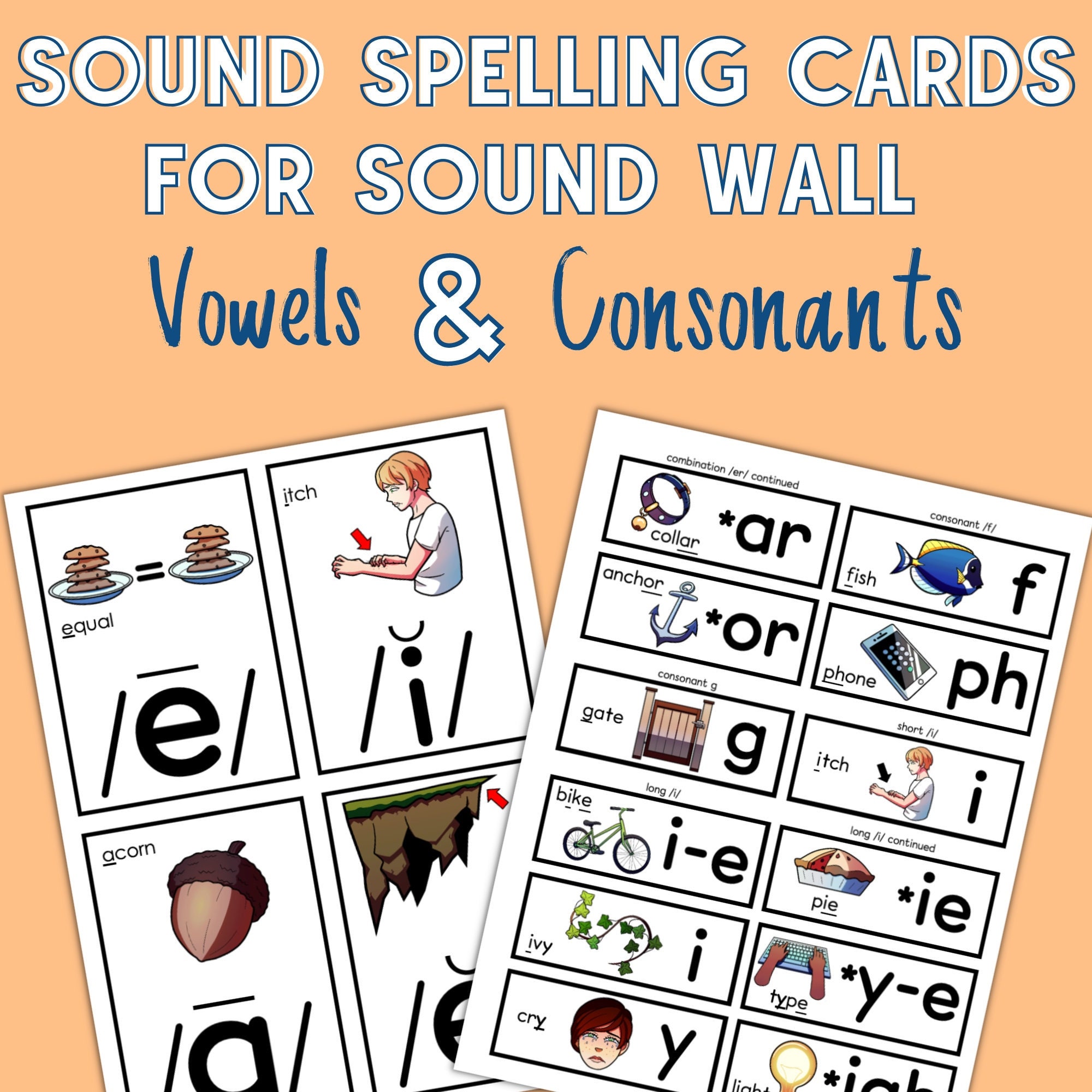 Sound Spelling Cards for Sound Wall - Etsy
