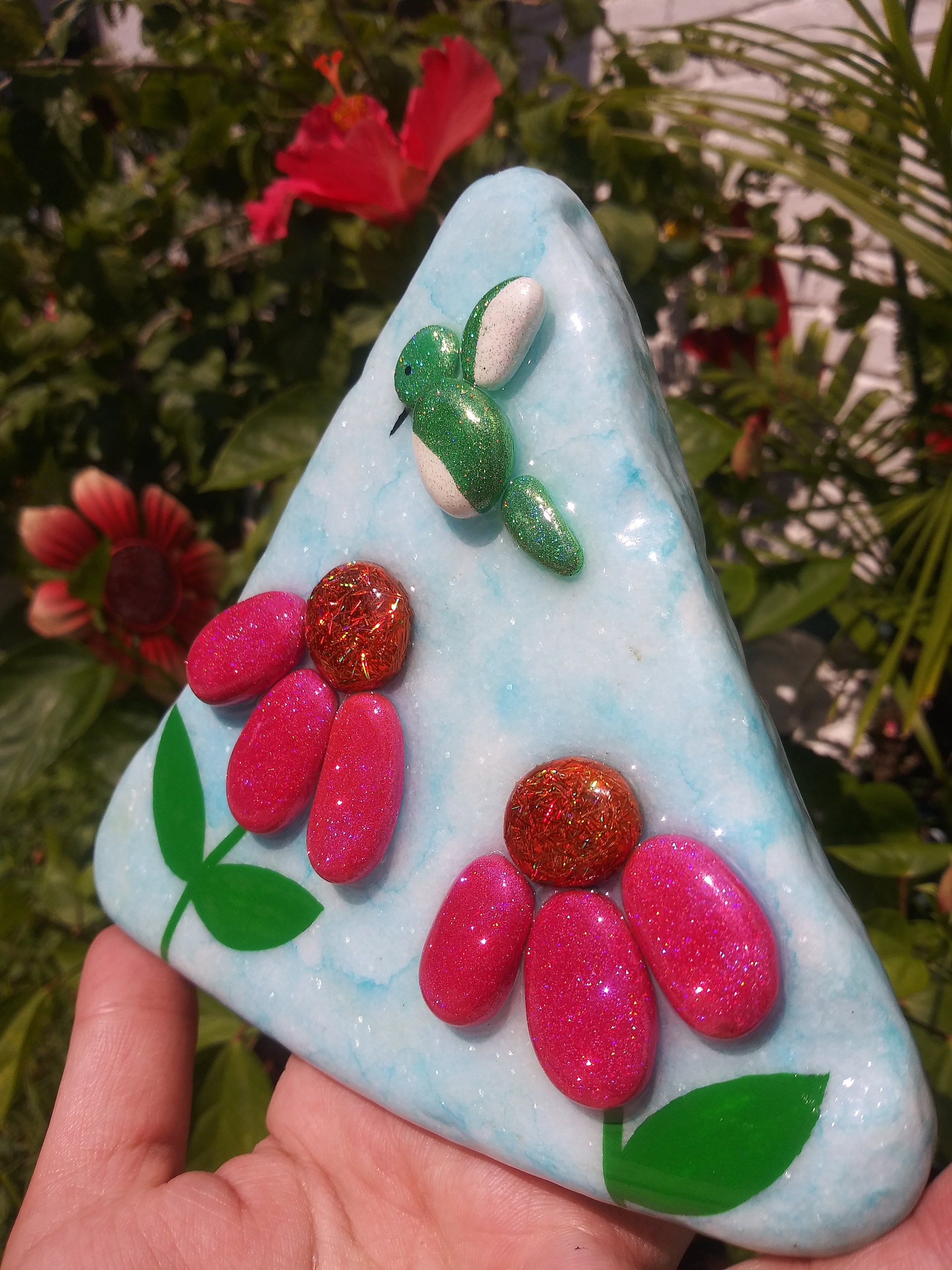 Hummingbird Pebble Art-garden Stone/painted Rocks/home Decorations - Etsy