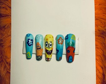 Spongebob Press on Nails | Etsy