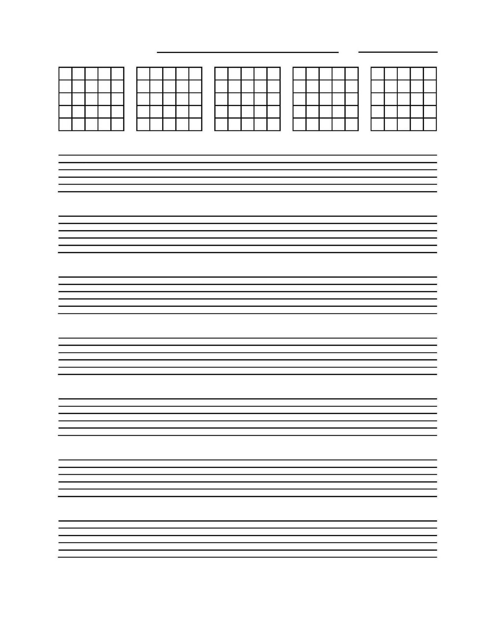 Blank Guitar Tab Notebook Journal V2 Printable PDF KDP Template Blank ...