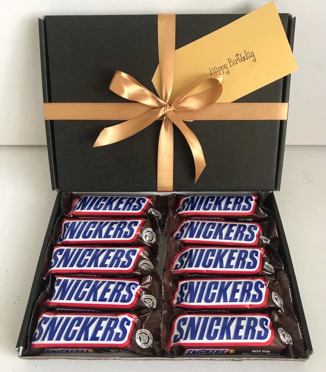 Snickers Chocolate Gift Box: Birthday Hamper With Ribbon - Etsy UK