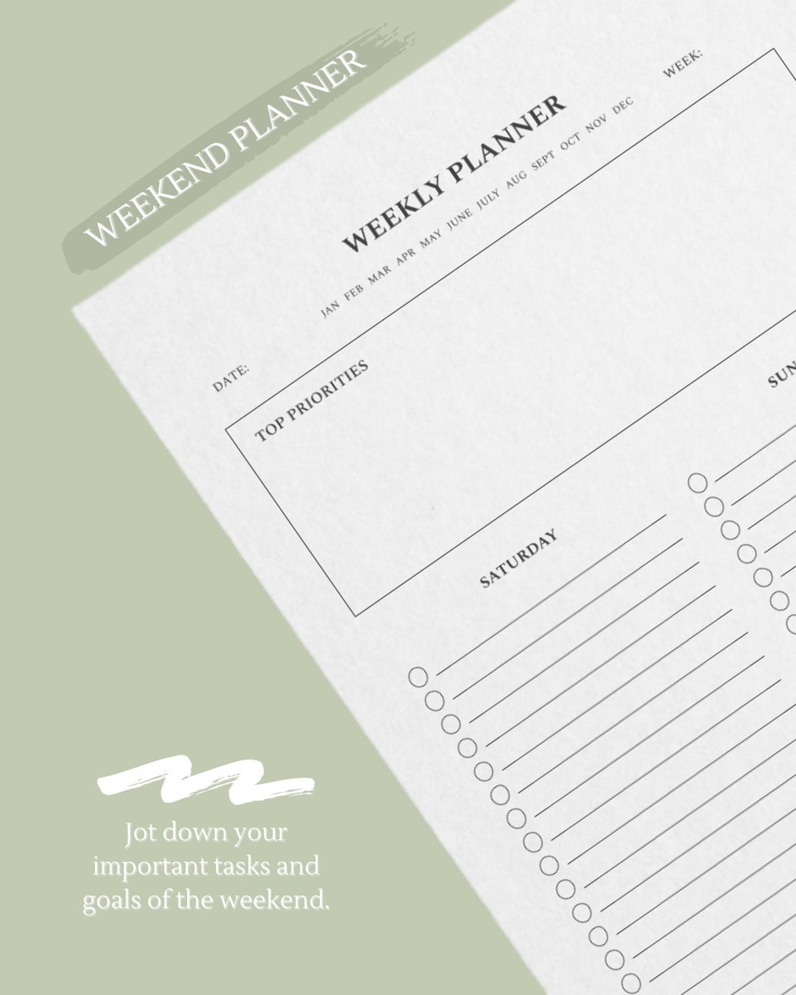 Printable Weekend To-do List Printable Weekend Planner - Etsy